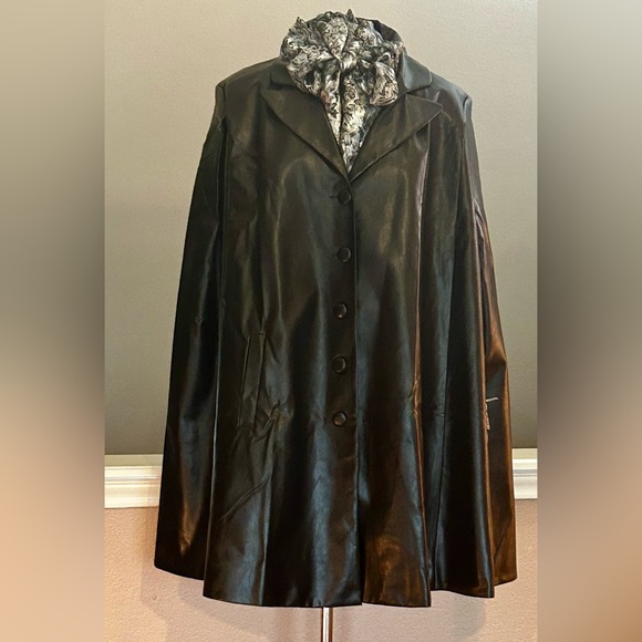 Especially Yours | Jackets & Coats | Nwtblack Look Of Leather Cape By ...
